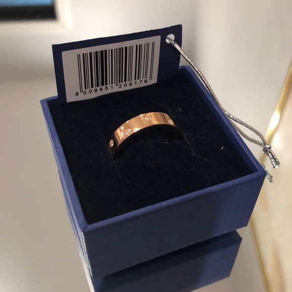 Swarovski | Jewelry | Size 58 Us 8 Swarovski Crystal And Rose Gold Ring | Poshmark